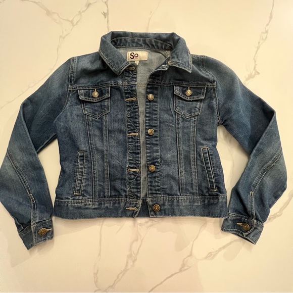 SO | Jackets & Coats | So Stretch Denim Jacket Jrs L | Poshmark